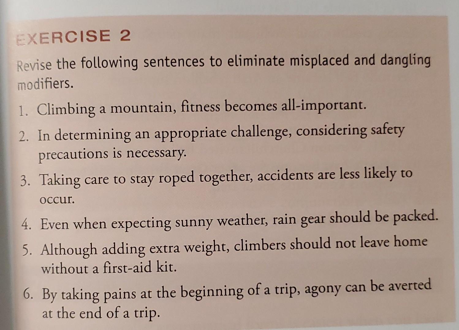 EXERCISE 2 Revise the following sentences to | Chegg.com