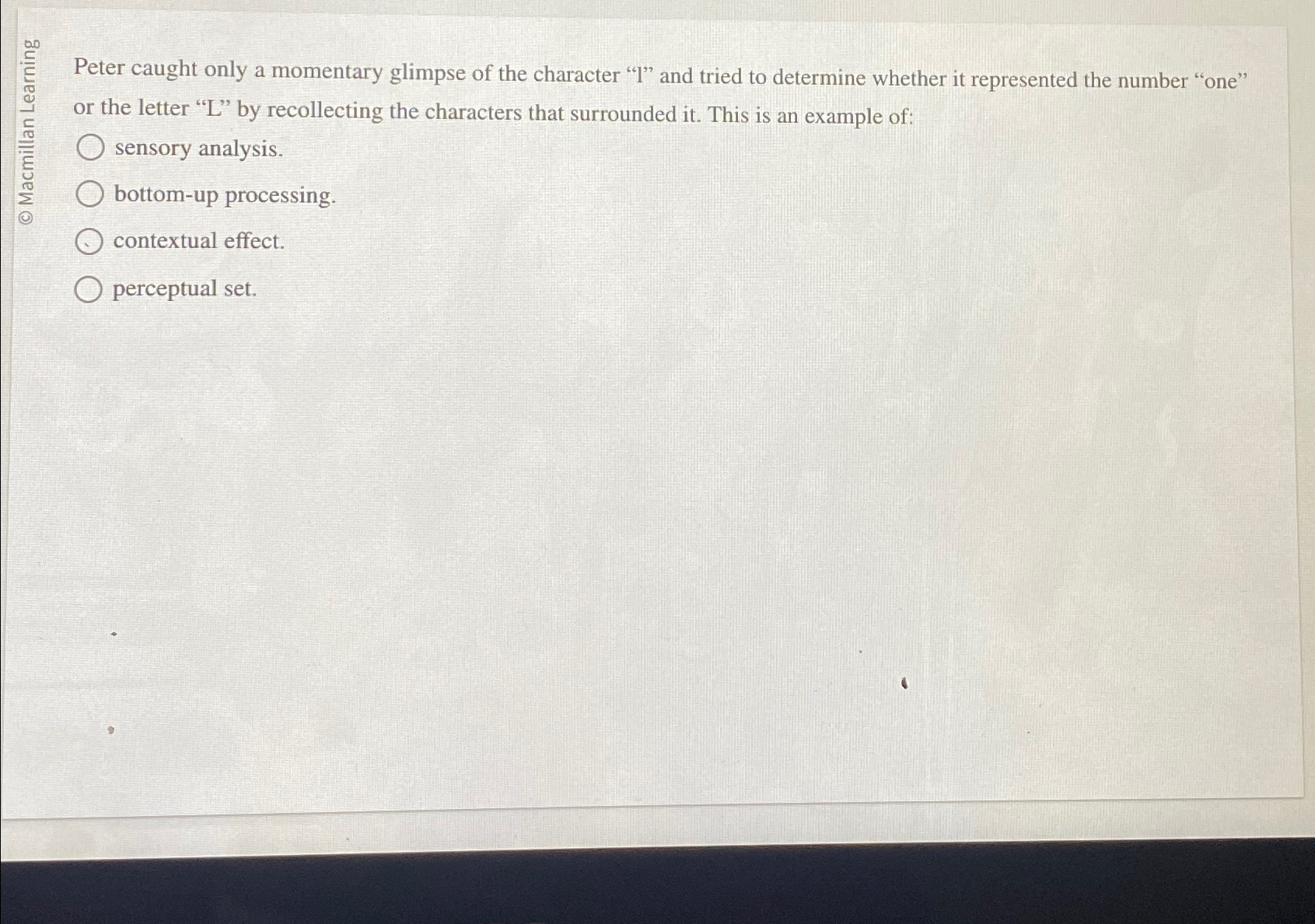 Solved Peter caught only a momentary glimpse of the | Chegg.com