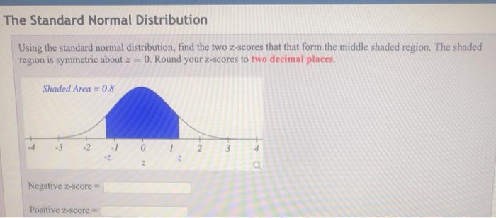 Solved The Standard Normal Distribution Using The Standard