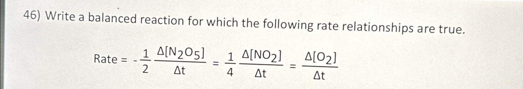 Solved Write a balanced reaction for which the following | Chegg.com