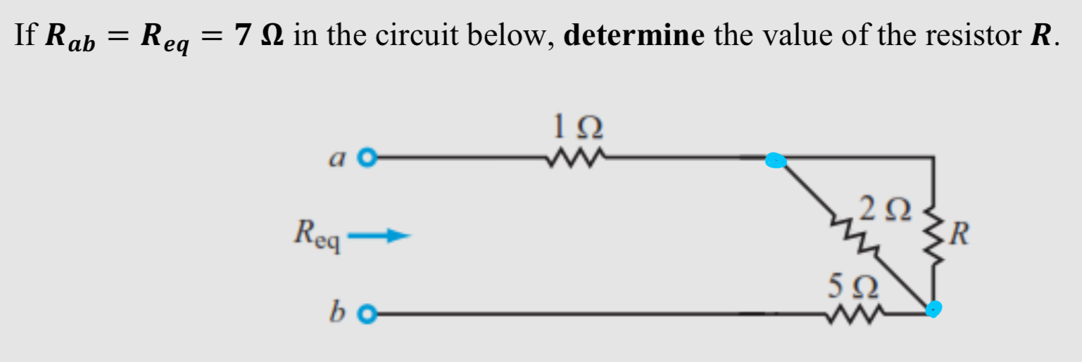 Solved If Rab=Req=7Ω ﻿in the circuit below, determine the | Chegg.com
