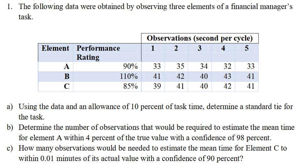 Solved The following data were obtained by observing three | Chegg.com