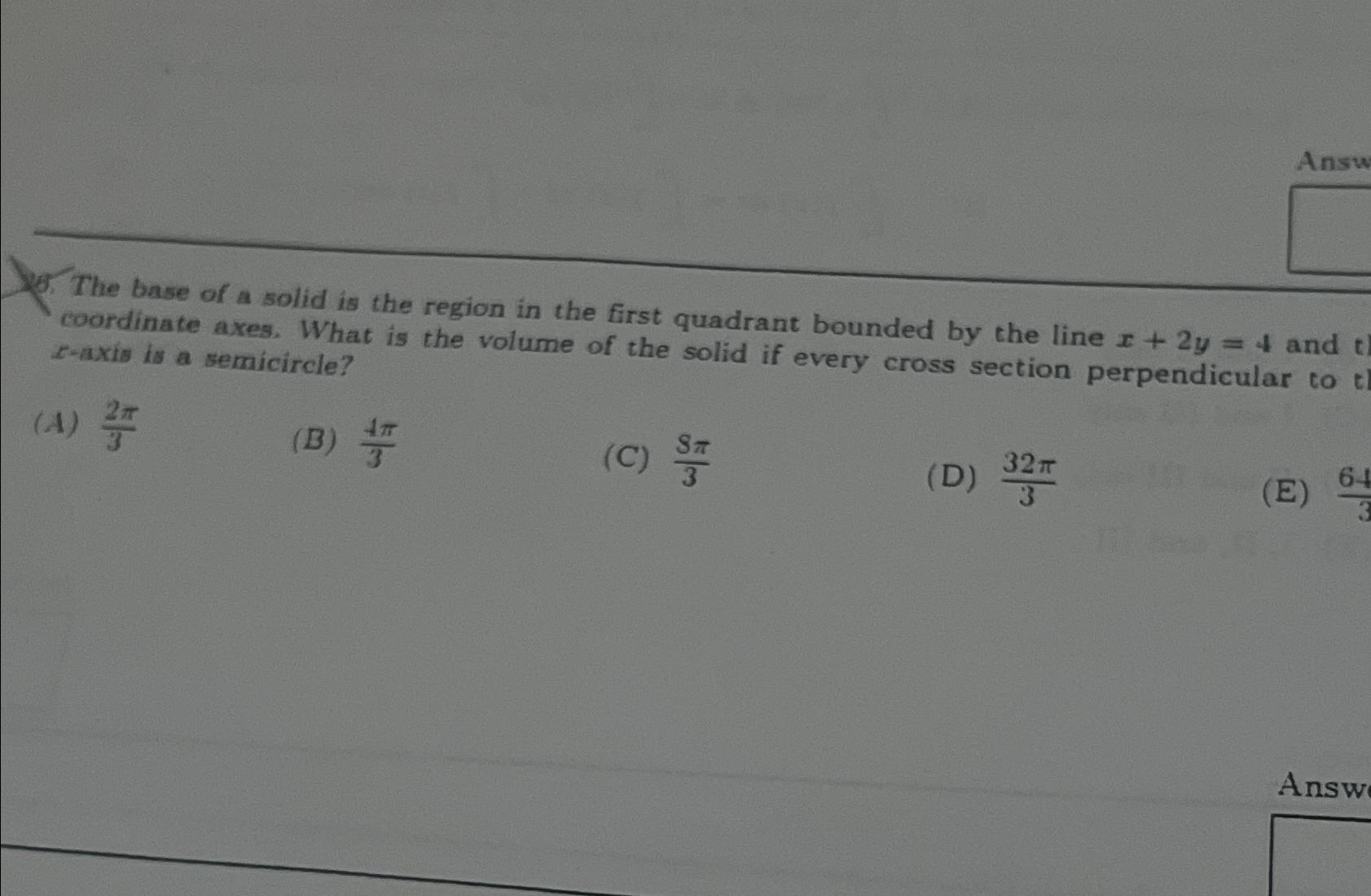 Solved The base of a solid is the region in the first | Chegg.com