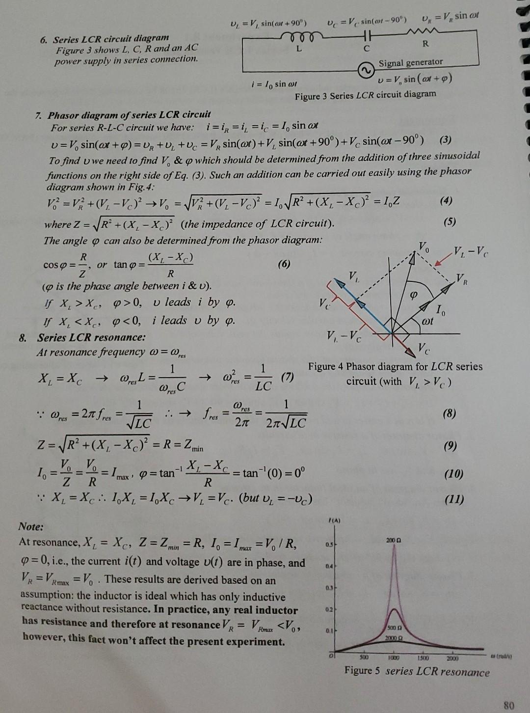 Solved question # 3-> draw a phasor diagram of the LCR. All | Chegg.com
