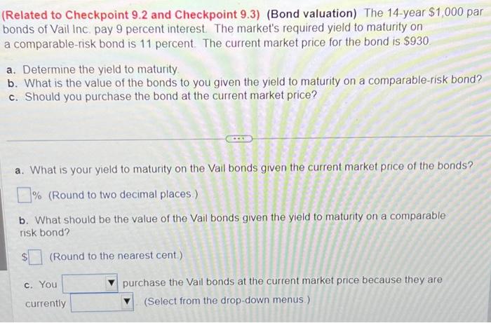 Solved (Related to Checkpoint 9.2 and Checkpoint 9.3) (Bond | Chegg.com