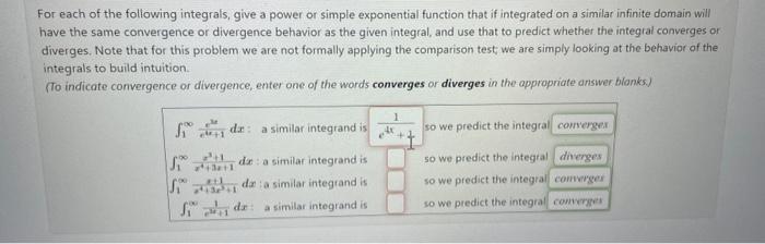 Solved For each of the following integrals, give a power or | Chegg.com