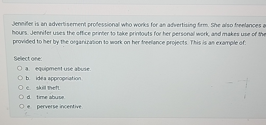Solved Jennifer is an advertisement professional who works | Chegg.com