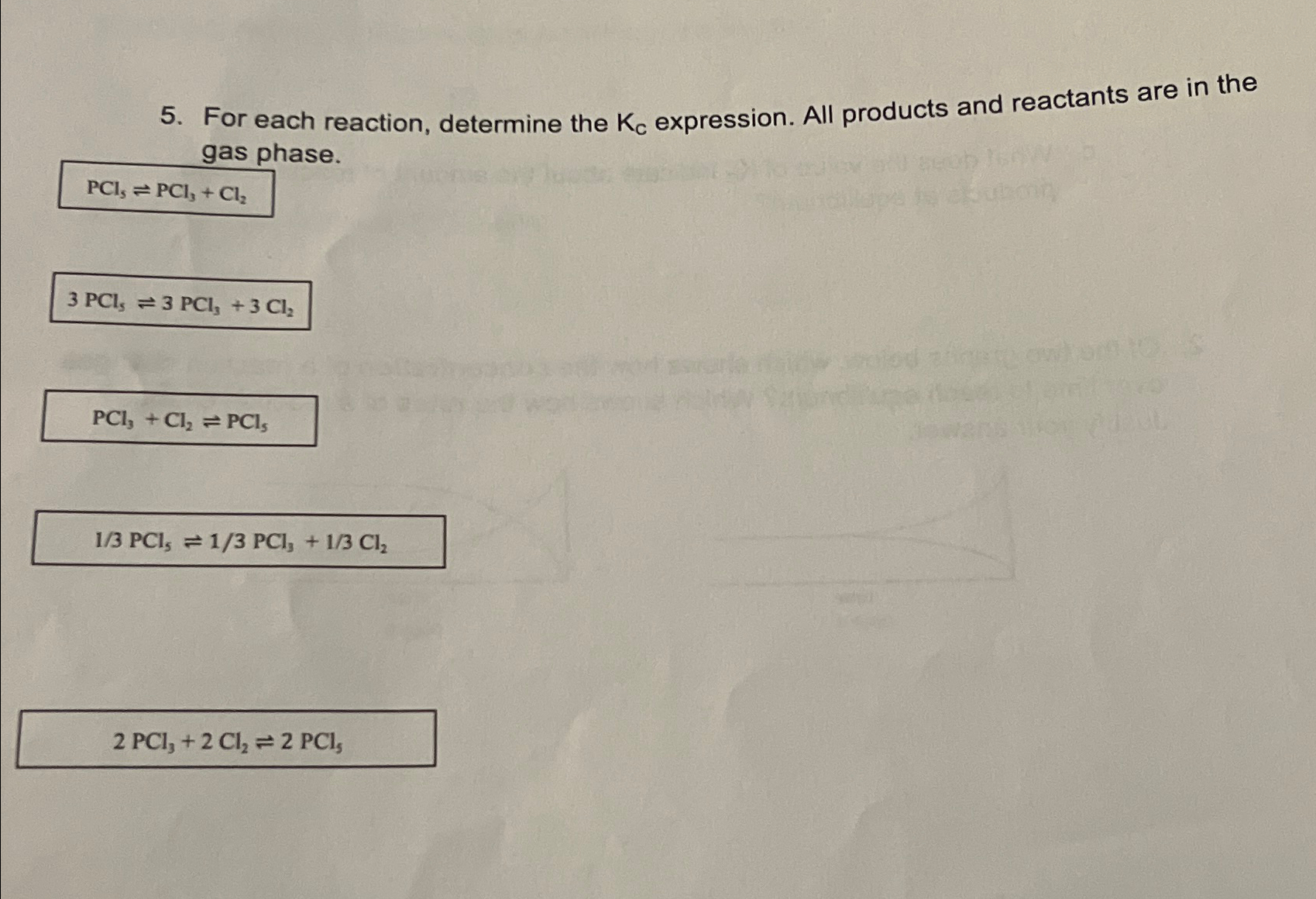 Solved For each reaction, determine the Kc ﻿expression. All | Chegg.com