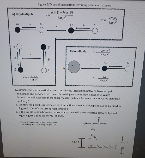 Solved A) Dipole-dipole Figure 2: Types of Interactions | Chegg.com