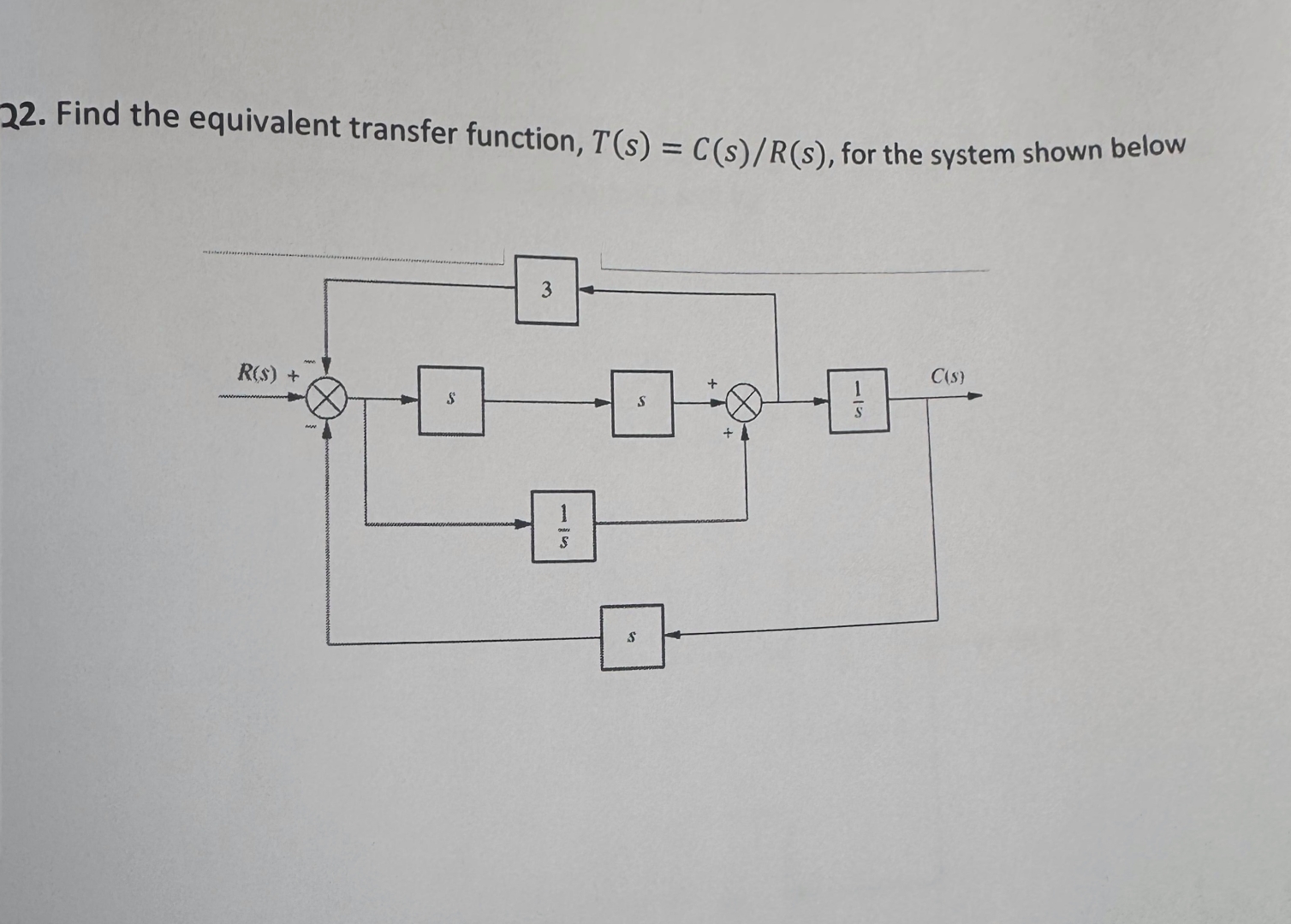 Find the equivalent transfer function, | Chegg.com