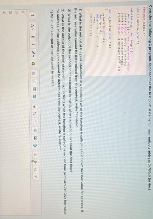 Solved Consider the following C program. Suppose that the | Chegg.com