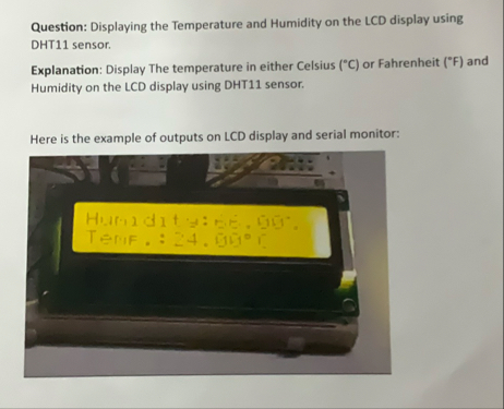 Solved Question: Displaying the Temperature and Humidity on | Chegg.com