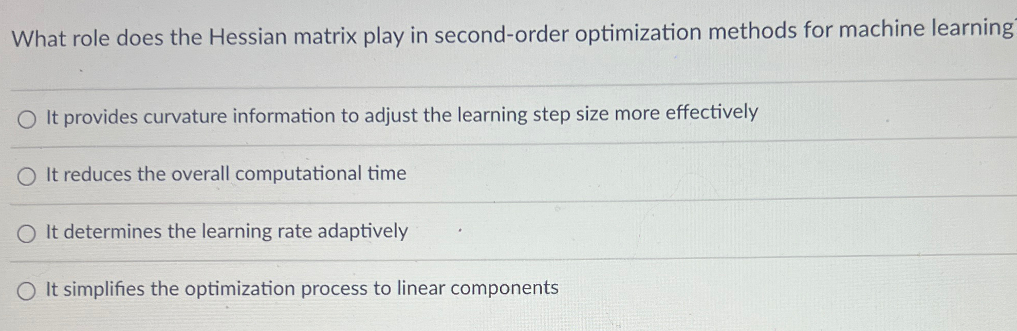 Solved What role does the Hessian matrix play in | Chegg.com
