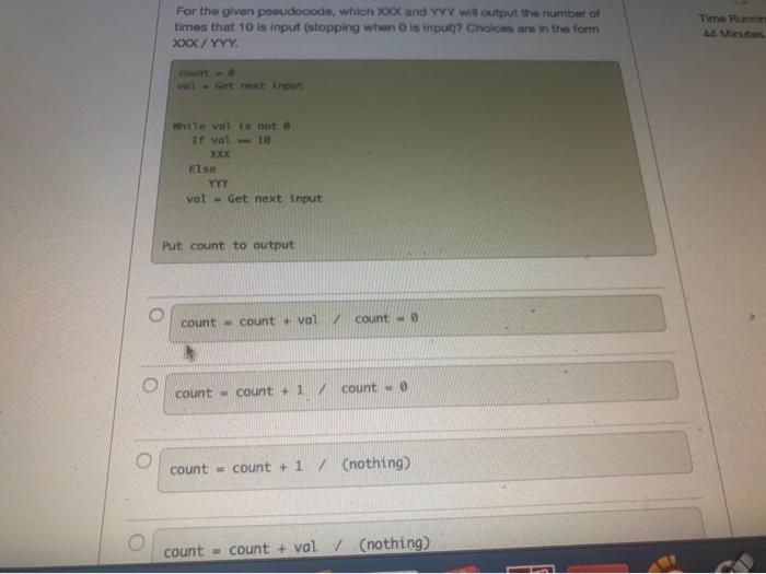 Solved For the given pseudocode, which XX and YYY will | Chegg.com