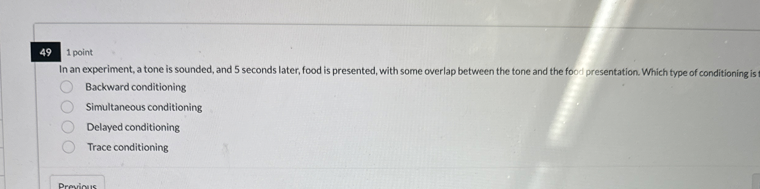 Solved 491 ﻿pointIn an experiment, a tone is sounded, and 5 | Chegg.com
