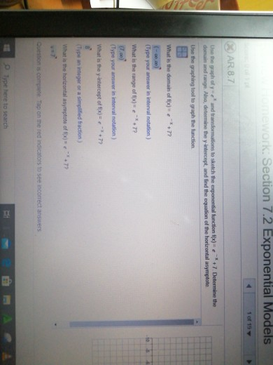 Solved ework Section 7.2 Exponential Models 1 of 1 AR.8.7 | Chegg.com