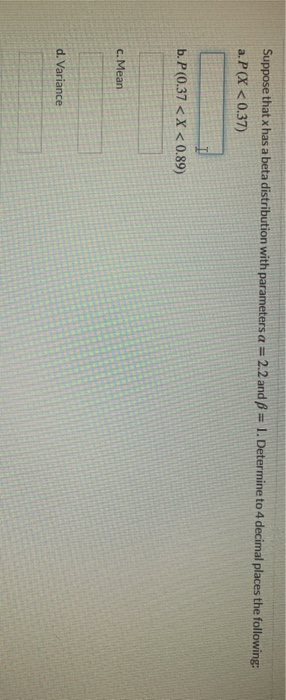 Solved Suppose that has a beta distribution with parameters | Chegg.com