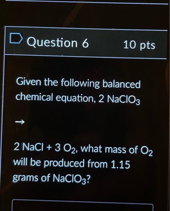 Solved Given the following balanced chemical equation, | Chegg.com