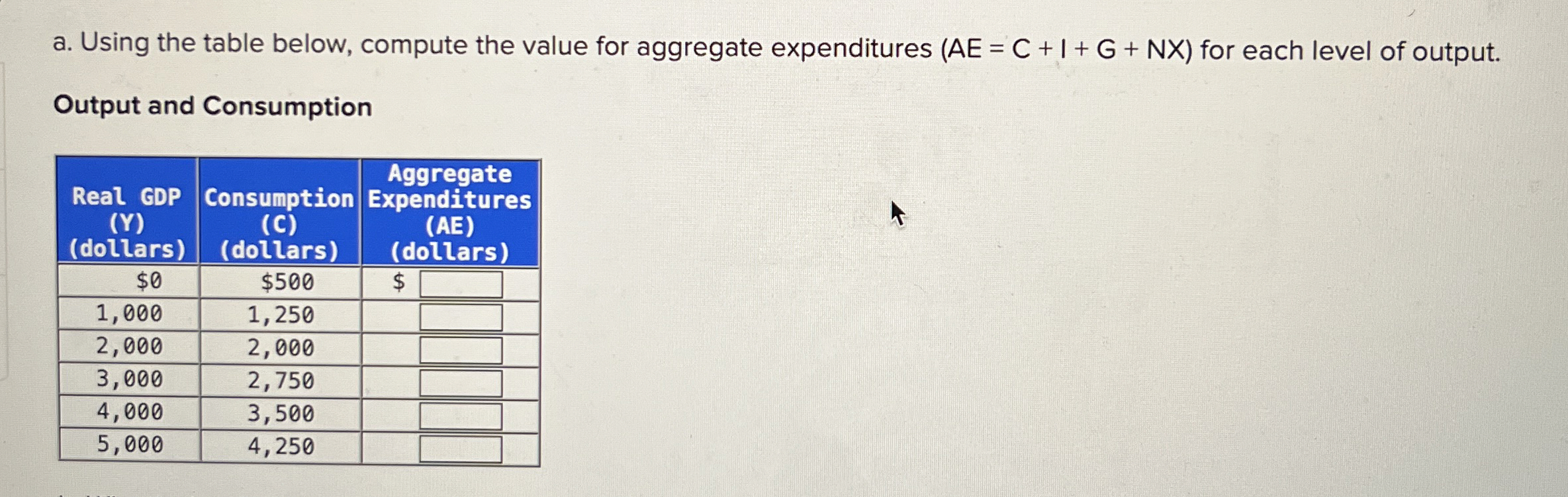 Solved a. ﻿Using the table below, compute the value for | Chegg.com