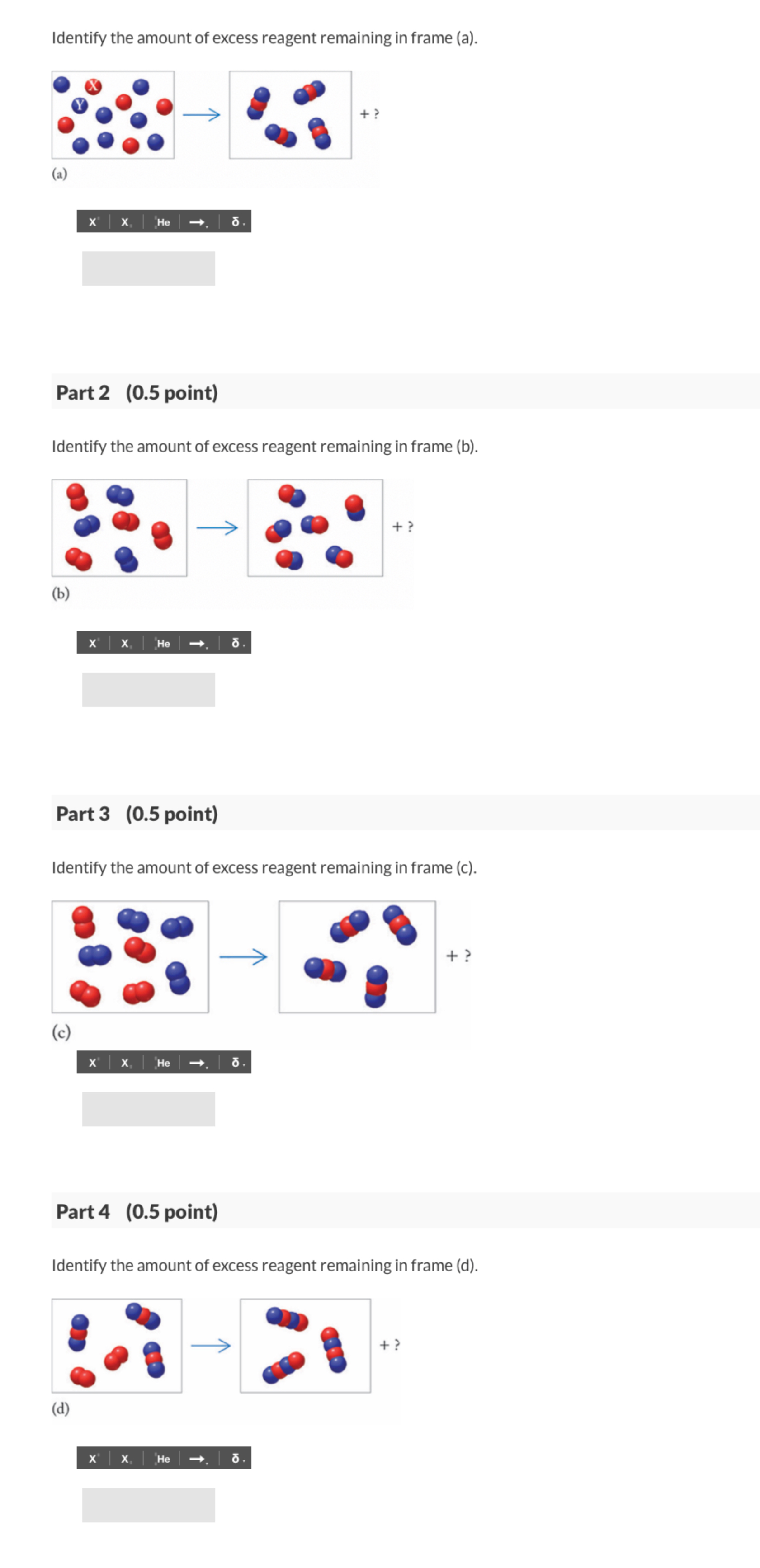 Solved Identify the amount of excess reagent remaining in | Chegg.com
