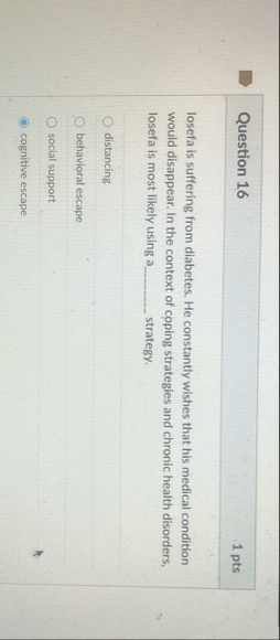 Solved Question 161 ﻿ptslosefa is suffering from diabetes. | Chegg.com