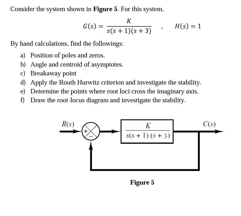 Solved Consider the system shown in Figure 5. For this | Chegg.com