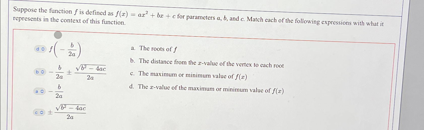 Suppose the function f ﻿is defined as f(x)=ax2+bx+c | Chegg.com