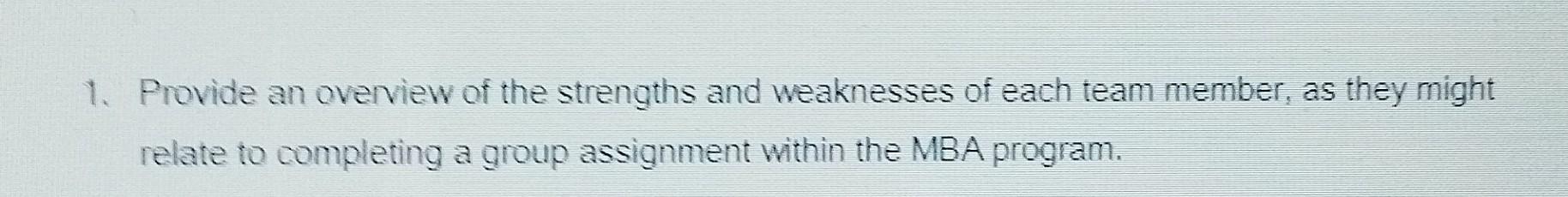 Solved Provide an overview of the strengths and weaknesses | Chegg.com