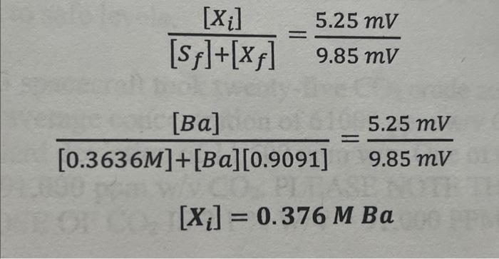 Solved [Sf]+[Xf][Xi]=9.85mV5.25mV | Chegg.com