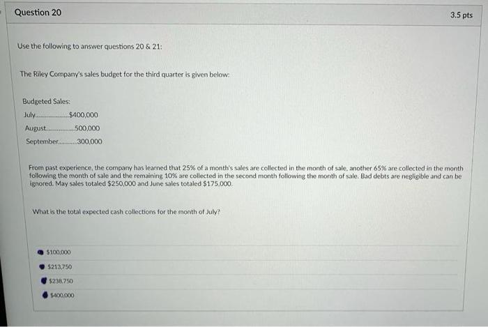 Solved Use the following to answer questions 20&21 : The | Chegg.com