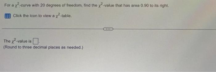 Solved For a x2-curve with 20 degrees of freedom, find the | Chegg.com