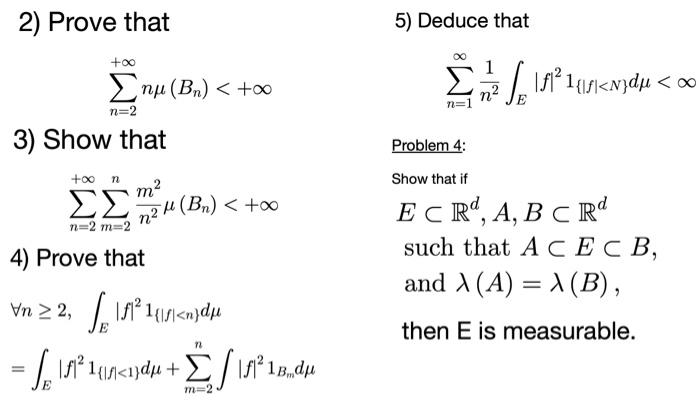 Solved Let E be a set, and a sigma algebra T μ is a measure, | Chegg.com