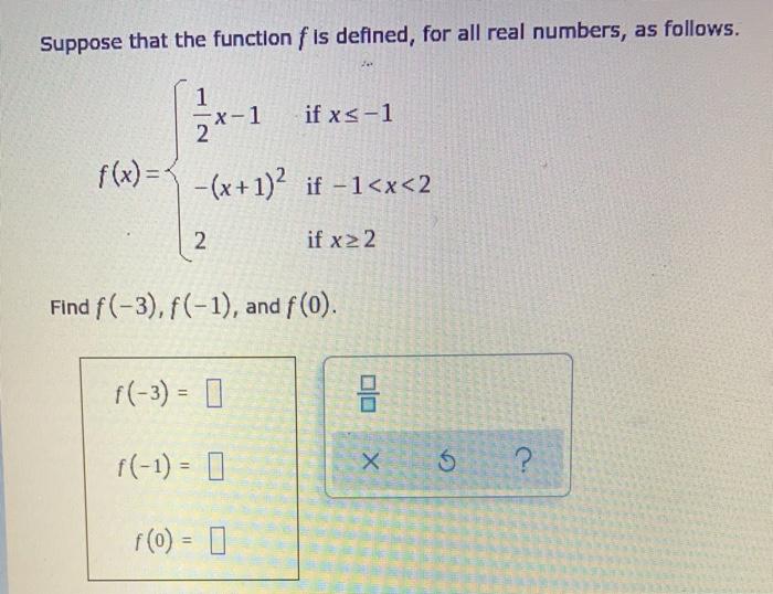 Solved Suppose That The Function F Is Defined For All Real