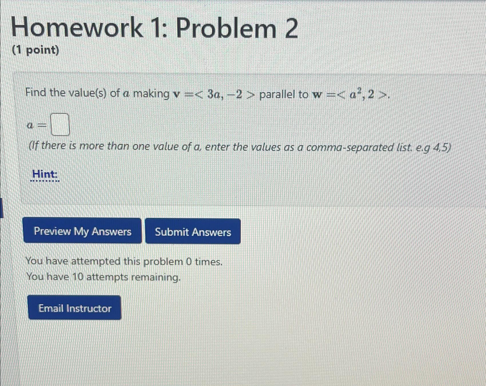 Solved Homework 1: Problem 2 (1 ﻿point)Find the value(s) ﻿of | Chegg.com