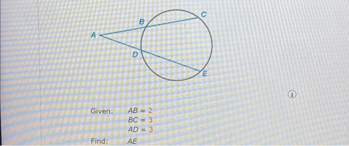 Solved Given: AB=2BC=3AD=3 Find: AE | Chegg.com
