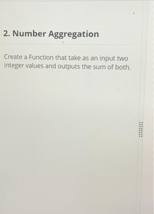 Solved 2. Number Aggregation Create a Function that take as | Chegg.com