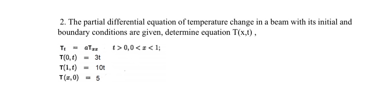 Solved The partial differential equation of temperature | Chegg.com