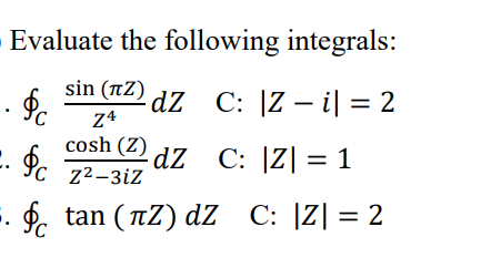 Solved Evaluate the following | Chegg.com