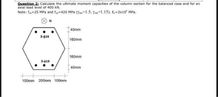 Question 2: Calculate the ultimate moment capacities | Chegg.com