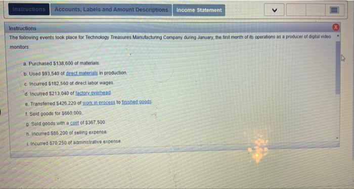Solved Instructions Accounts, Labels and Amount Descriptions | Chegg.com