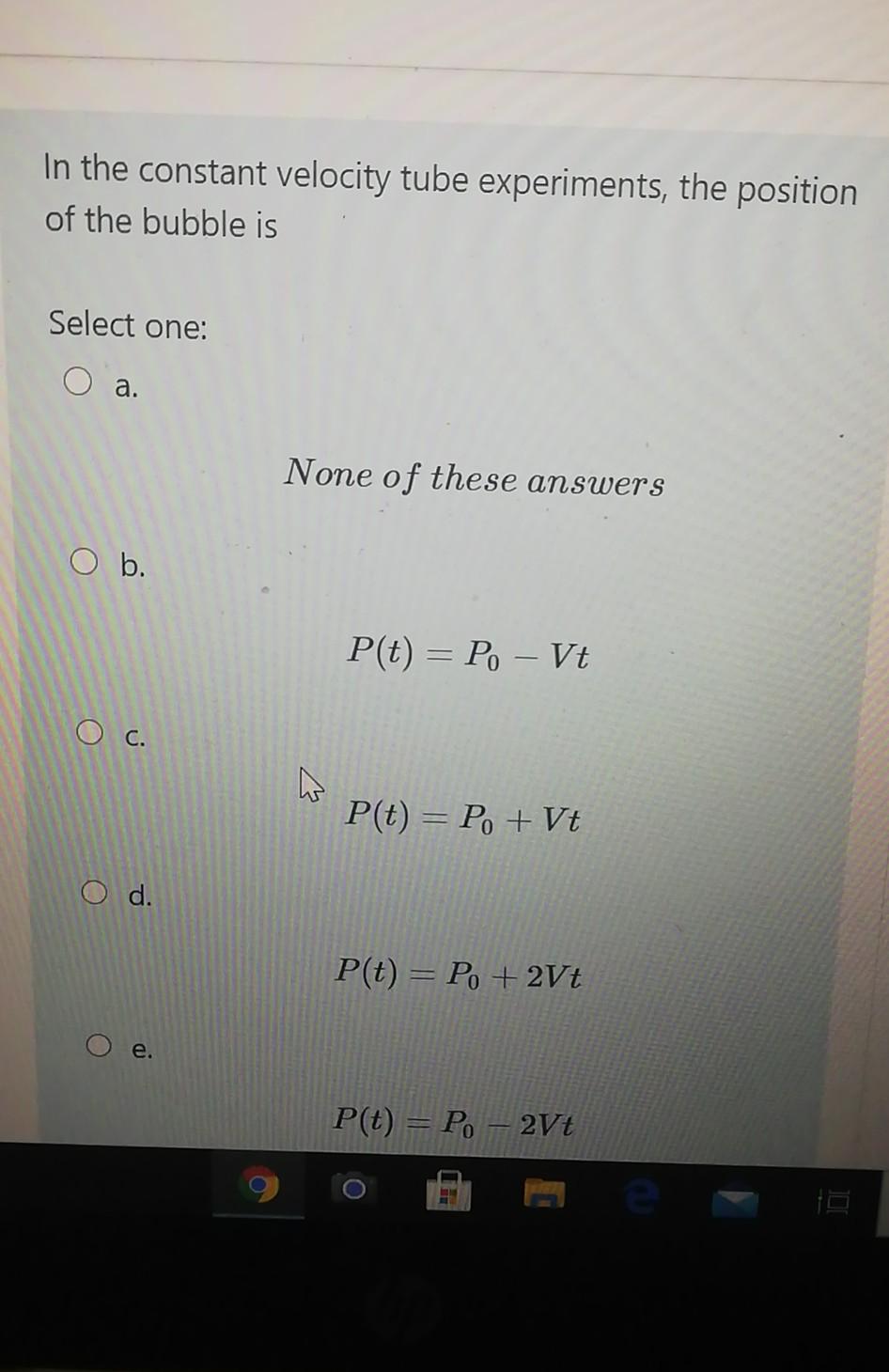 Solved In the constant velocity tube experiments, the | Chegg.com