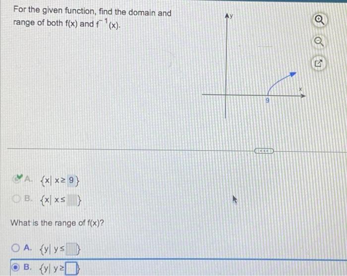 Solved For the given function, find the domain and range of | Chegg.com Solved For the given function, find the domain and range of | Chegg.com