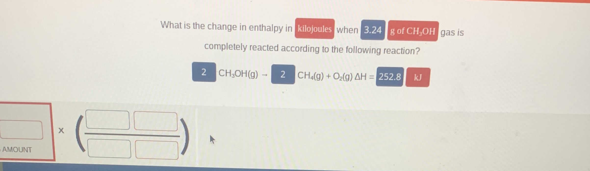 Solved What is the change in enthalpy in ﻿when 3.24 ﻿g of | Chegg.com