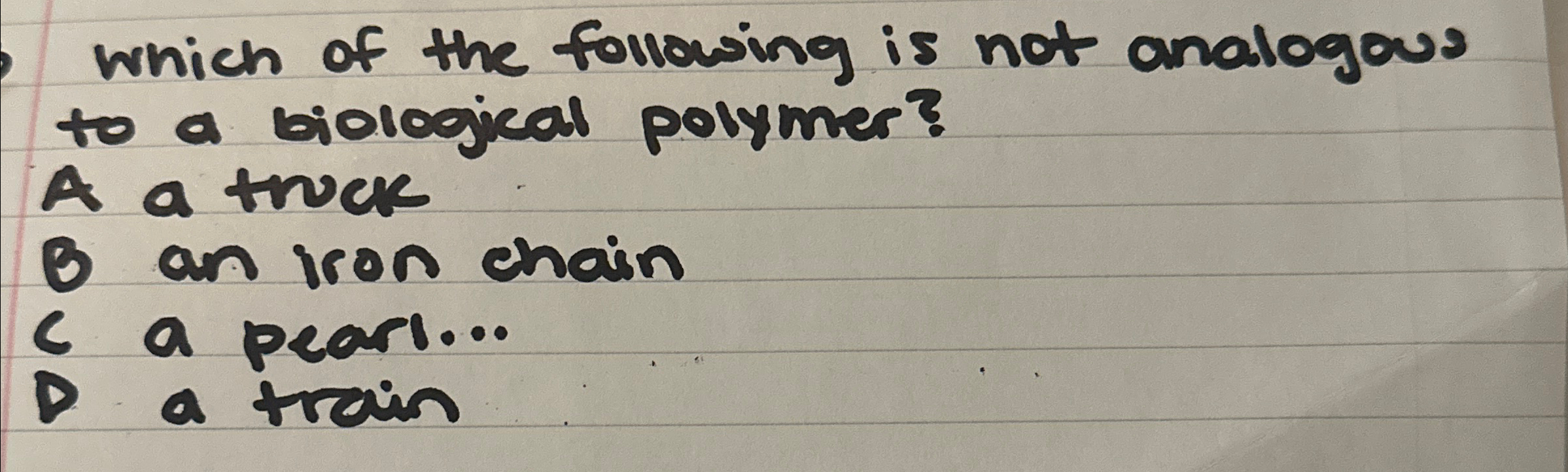 Solved which of the following is not analogous to a | Chegg.com