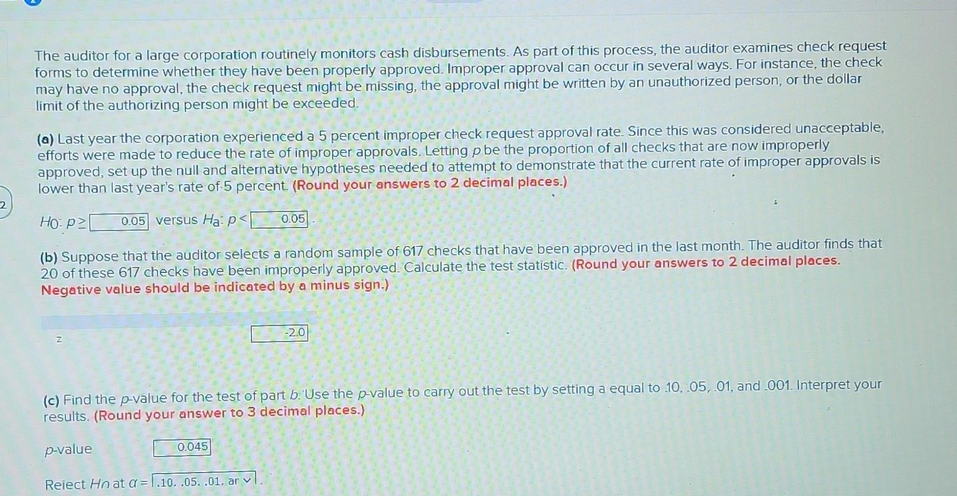 Solved The auditor for a large corporation routinely | Chegg.com