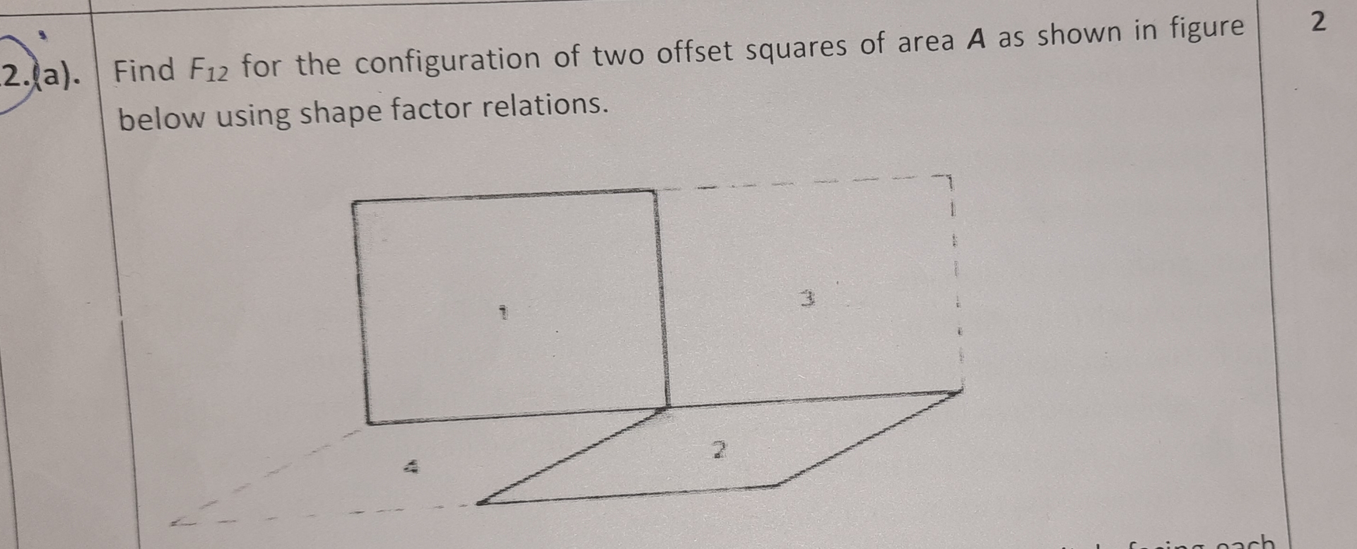Solved a). ﻿Find F12 ﻿for the configuration of two offset | Chegg.com