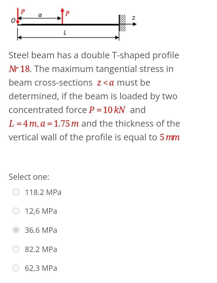Solved a Р 0 L Steel beam has a double T-shaped profile Nr | Chegg.com