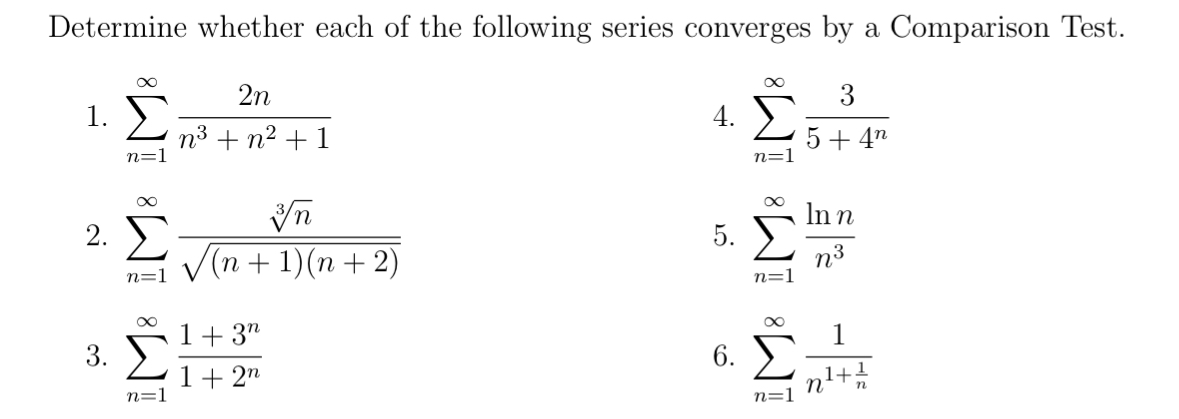 Solved Determine whether each of the following series | Chegg.com