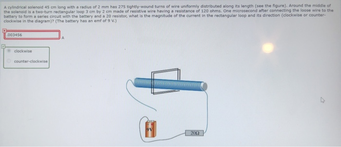 Solved A cylindrical solenoid 45 cm long with a radius of 2 | Chegg.com