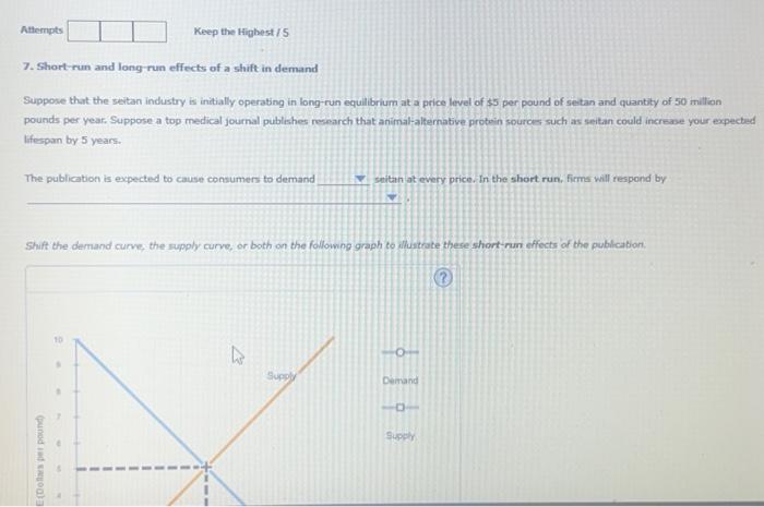Solved 7. Short-run and long run effects of a shift in | Chegg.com